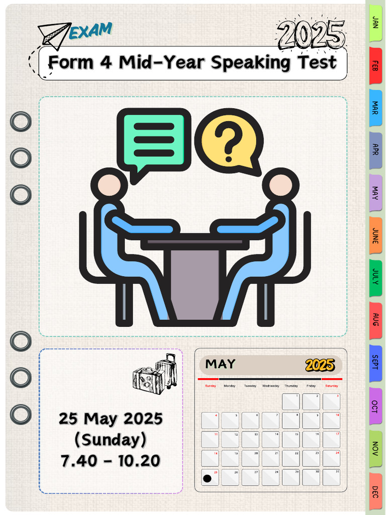 Form 4 Mid Year Speaking Test (Day 1) | PDF