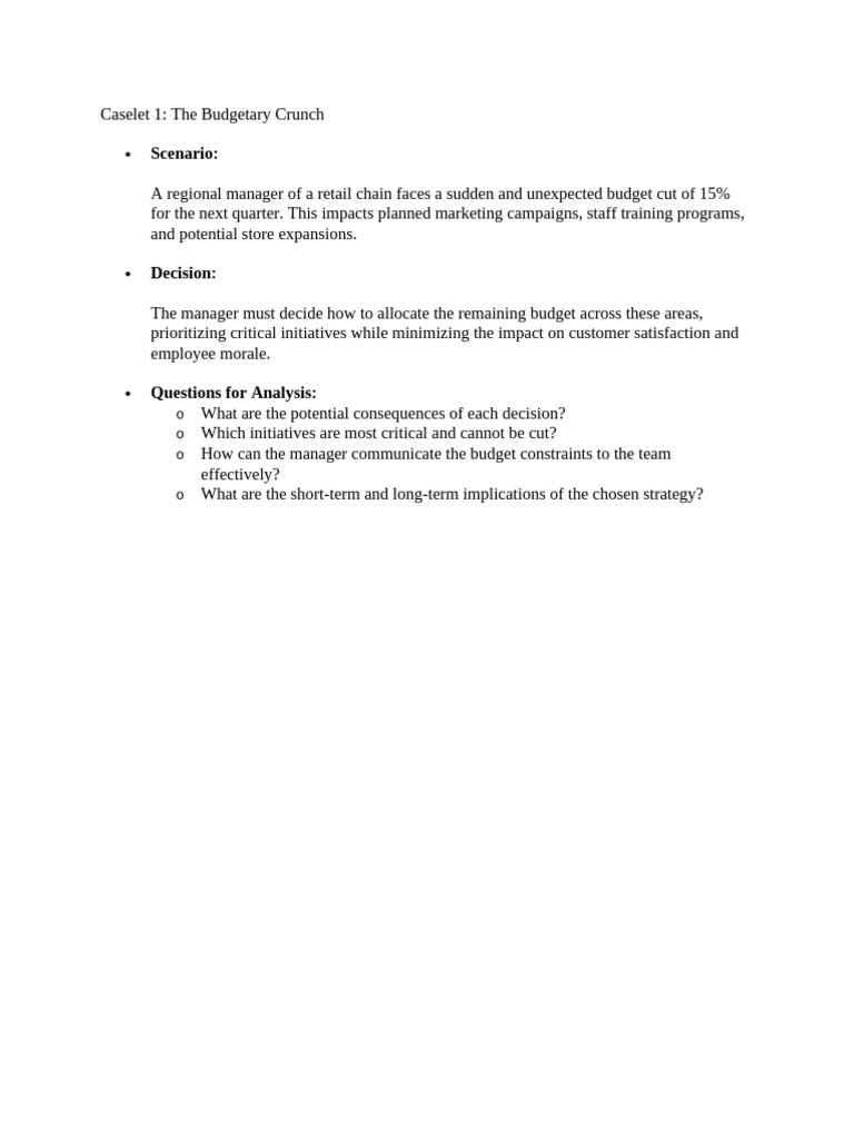 Caselet - Decision Making | PDF