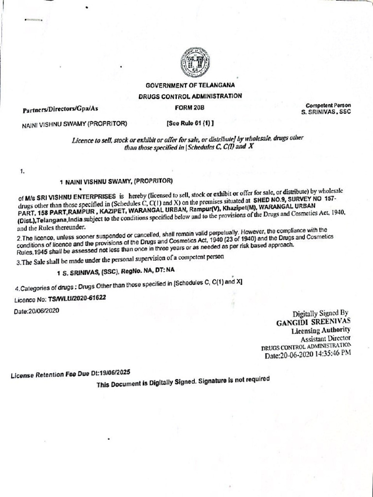 Drug License | PDF