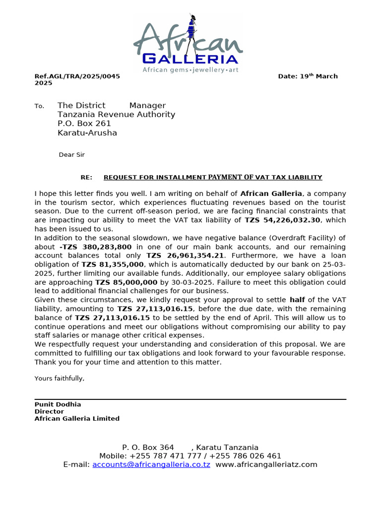 Vat Letter | PDF