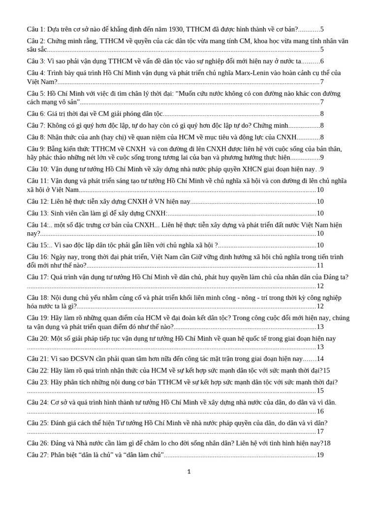 Tự Luận TTHCM | PDF