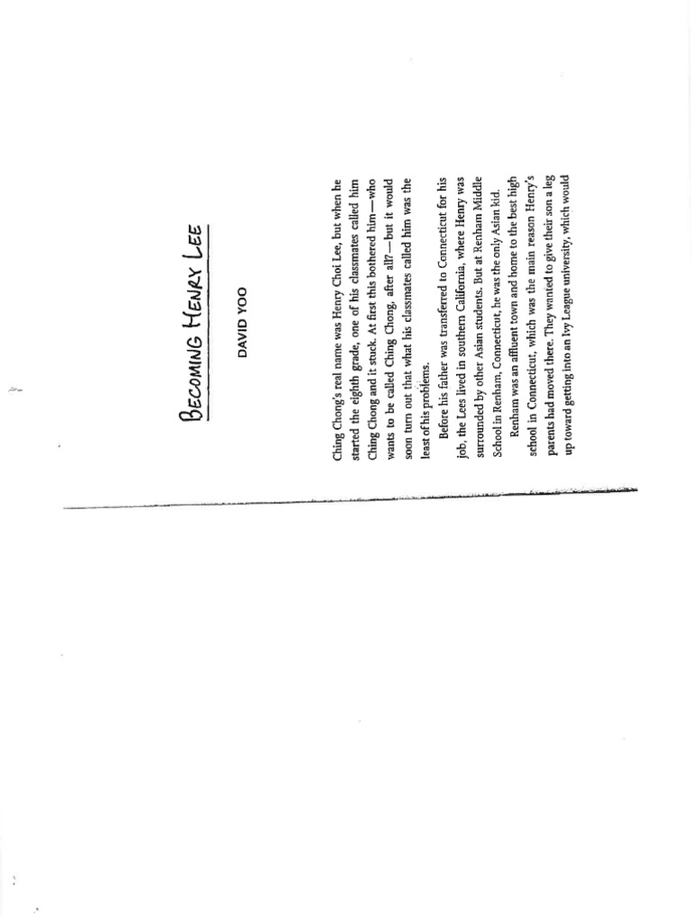 Becoming Henry Lee | PDF