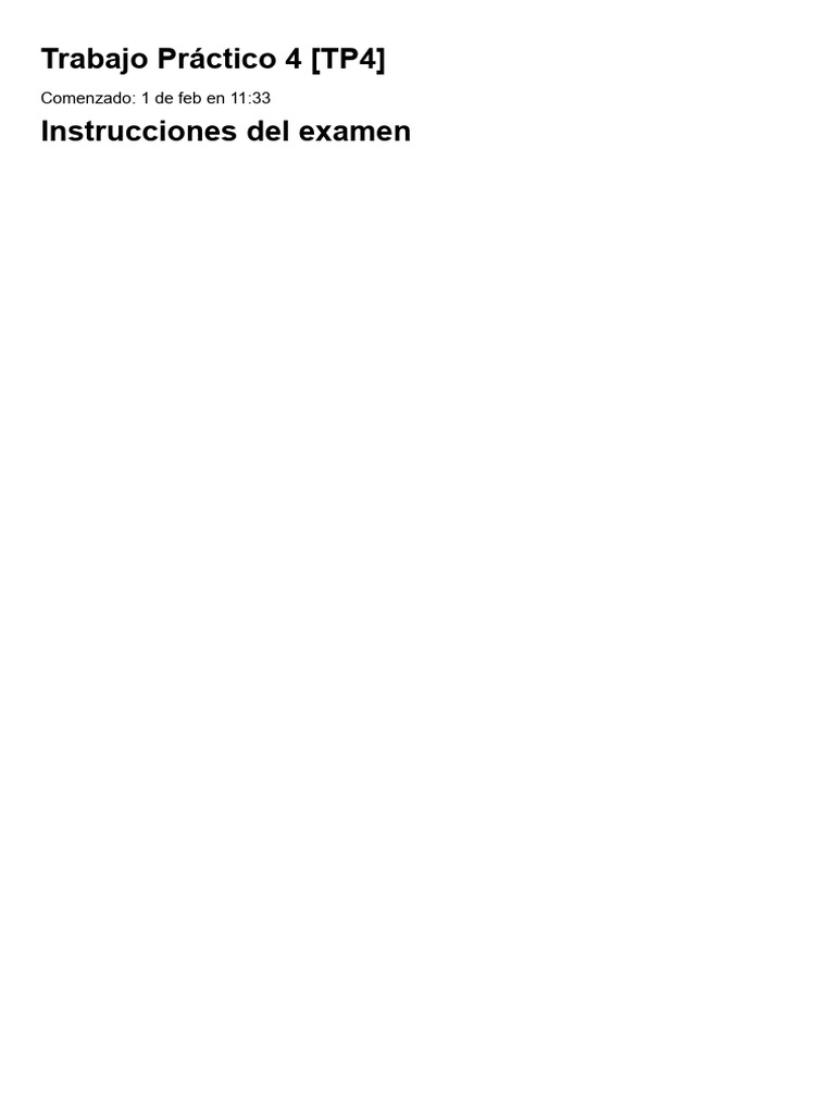 Examen - Trabajo Práctico 4 (TP4) | PDF