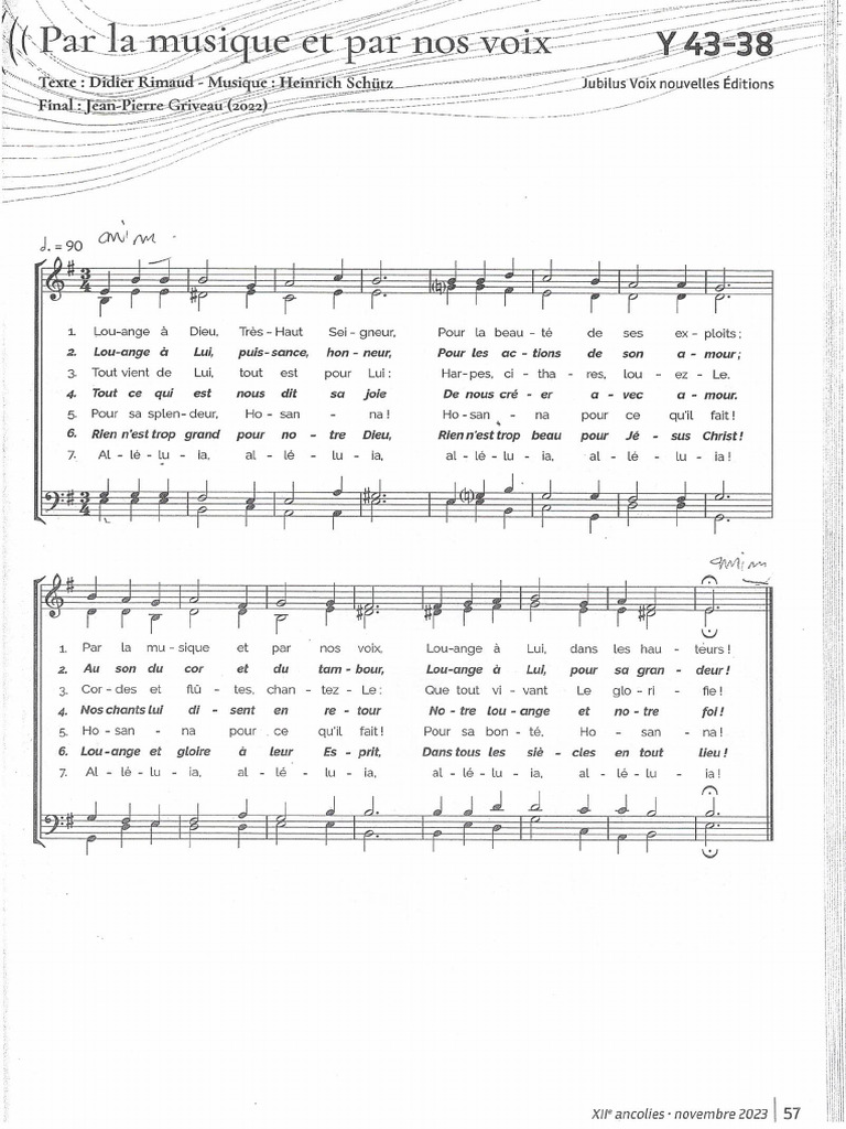 5-Par La Musique Et Par Noix Voix Couplet Et Choeur Polyphonique | PDF