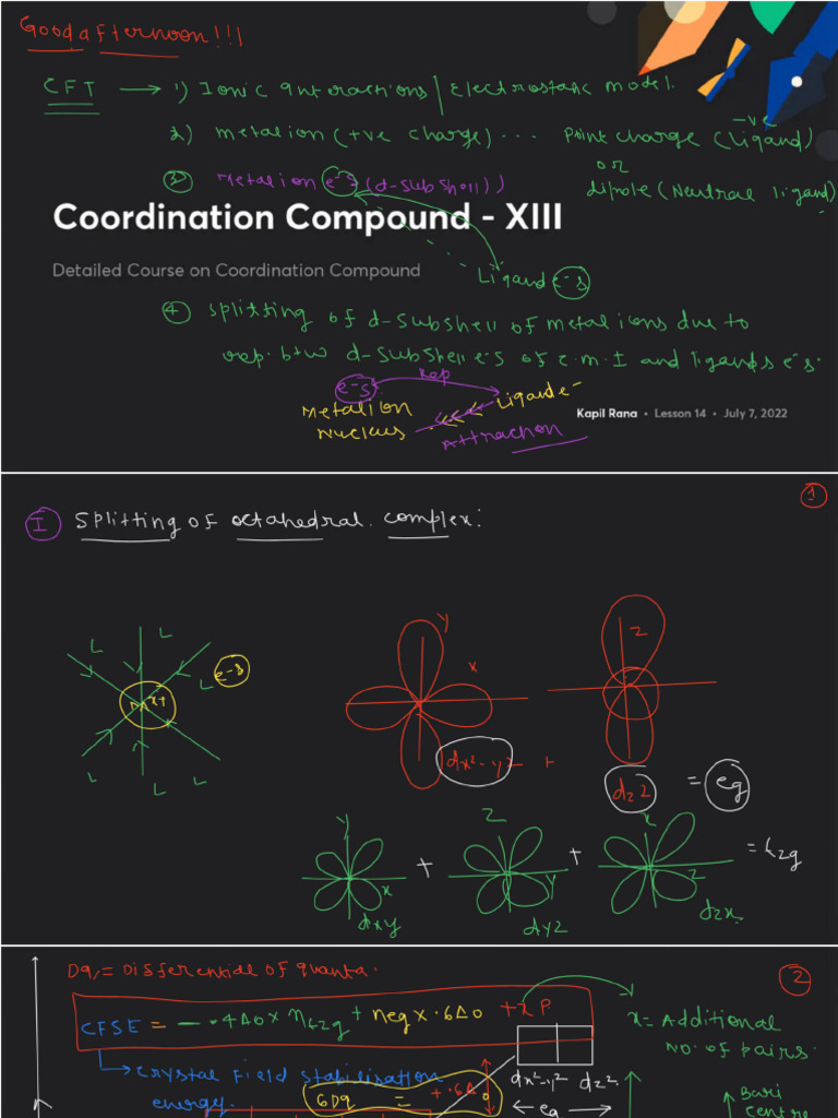 Coordination Compound XIII With Anno | PDF