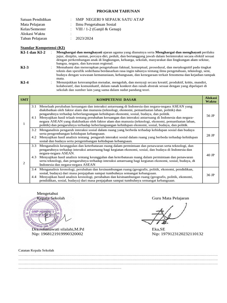 Prota Kelas-8-Ips | PDF