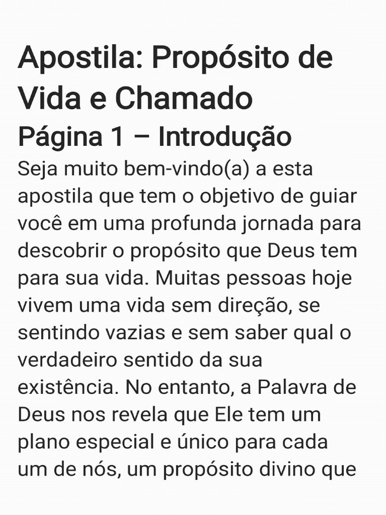 Propósito Do Chamado | PDF