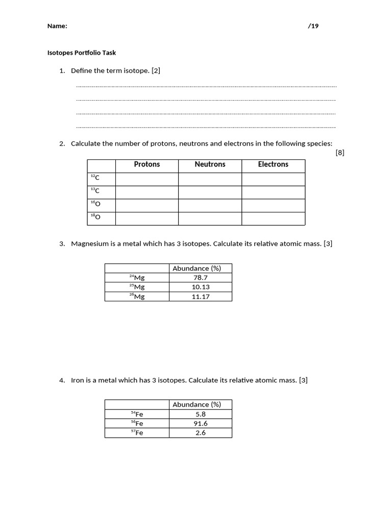 Isotopes Portfolio Task | PDF | Zirconium | Isotope