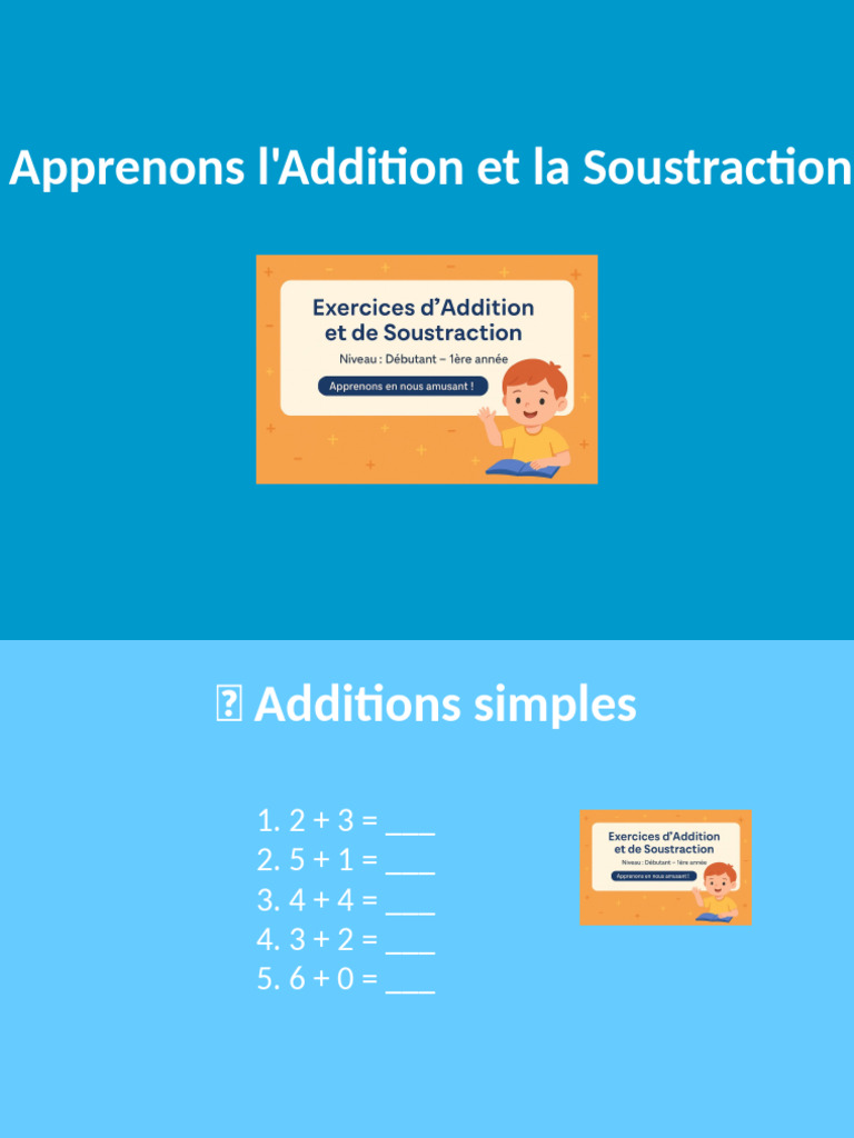 Presentation Colorée Addition Soustraction (1) | PDF