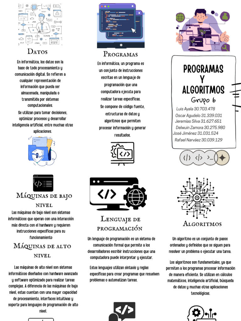 Triptico Teoría de Sistemas Grupo 6 | PDF | Programación | Programa de computadora