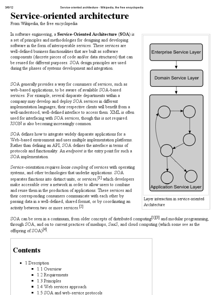 Wikipedia Service-Oriented Architecture | PDF | Service Oriented Architecture | Application ...