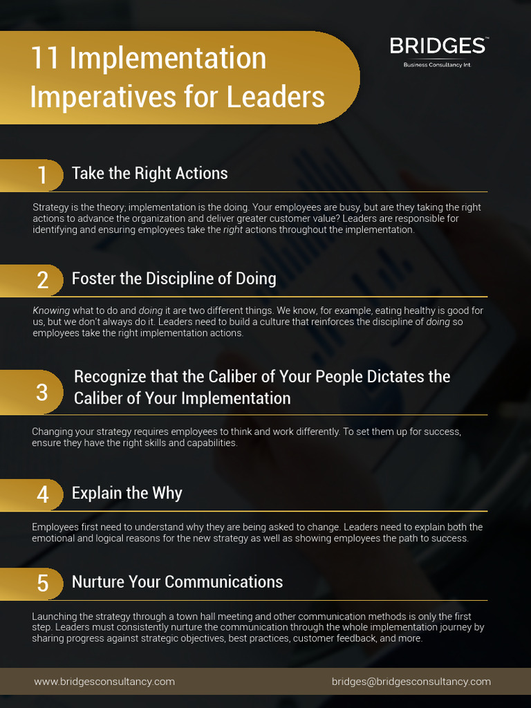 11 Implementation Imperatives For Leaders | PDF | Disciplines | Psychology