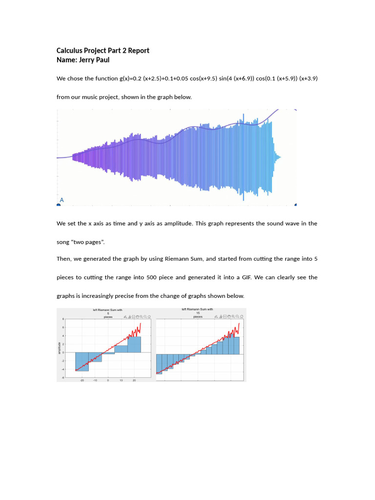 Calculus Project Part 2 Report | PDF