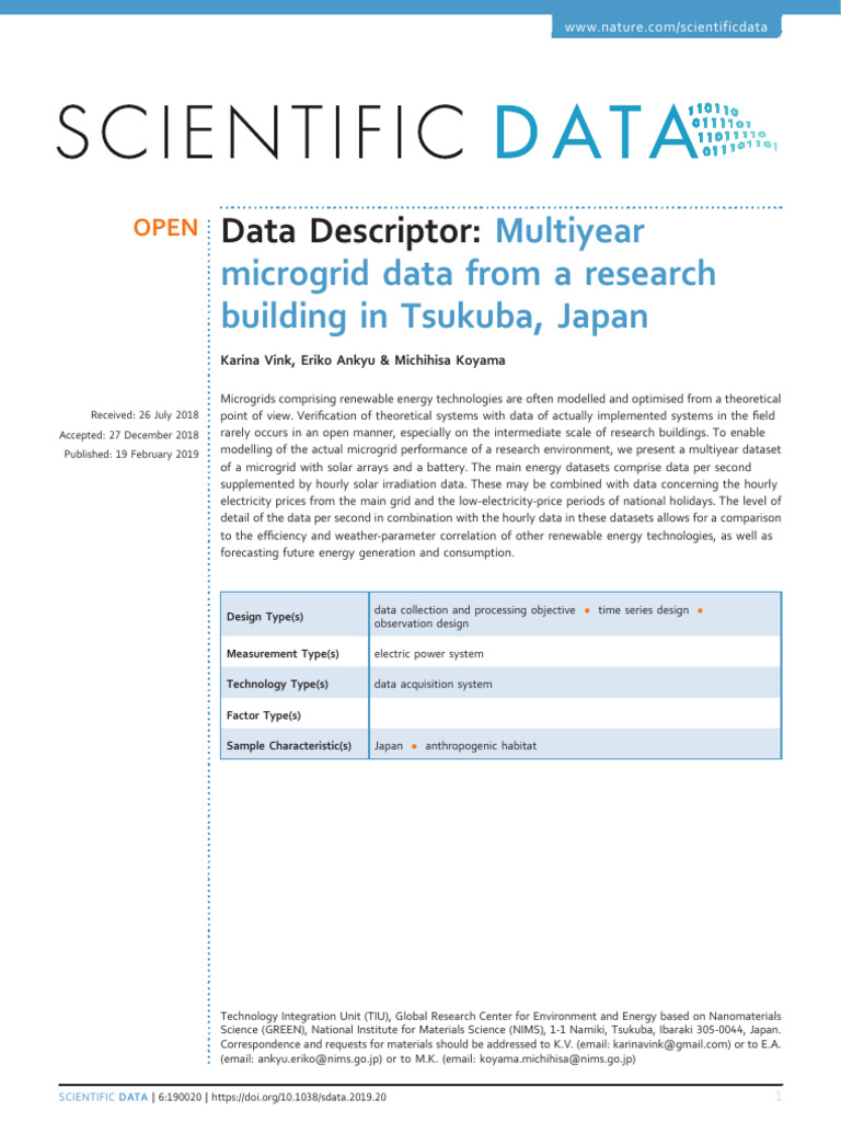 Multiyear Microgrid Data from Japan | PDF | Photovoltaics ...