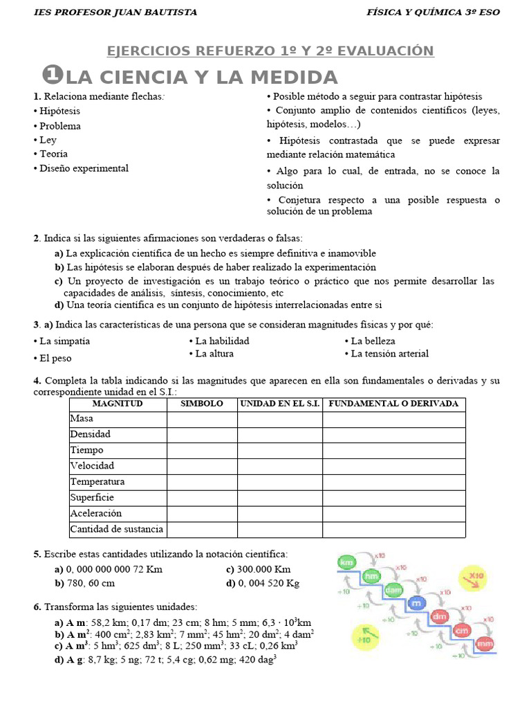 Ejercicios de Física y Química 3º ESO | PDF | Núcleo atómico | Enlace químico