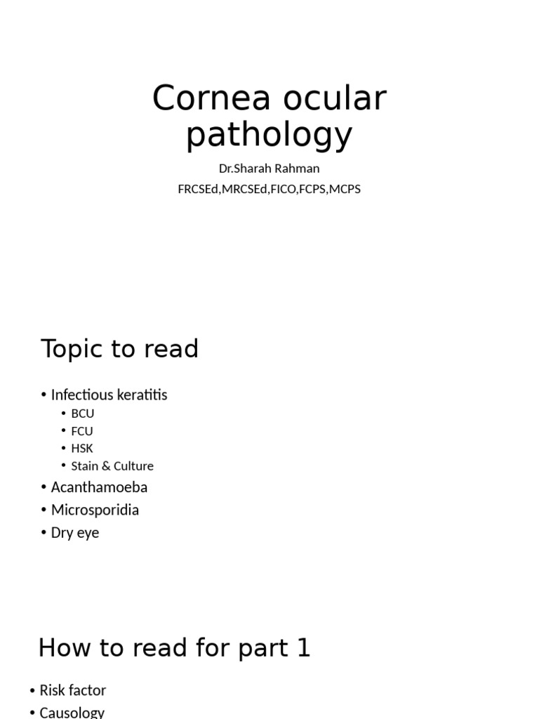 Corneal Pathology Overview and Insights | PDF | Cornea | Contact Lens