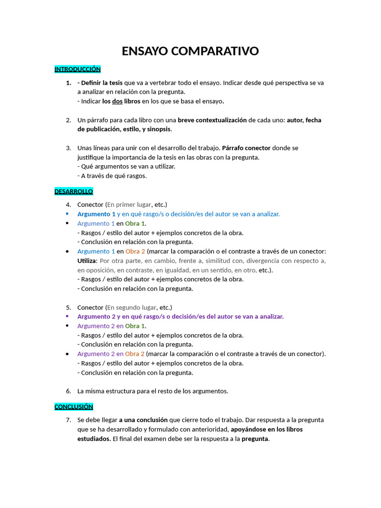 Párrafos Ensayo Comparativo (Prueba 2) | PDF