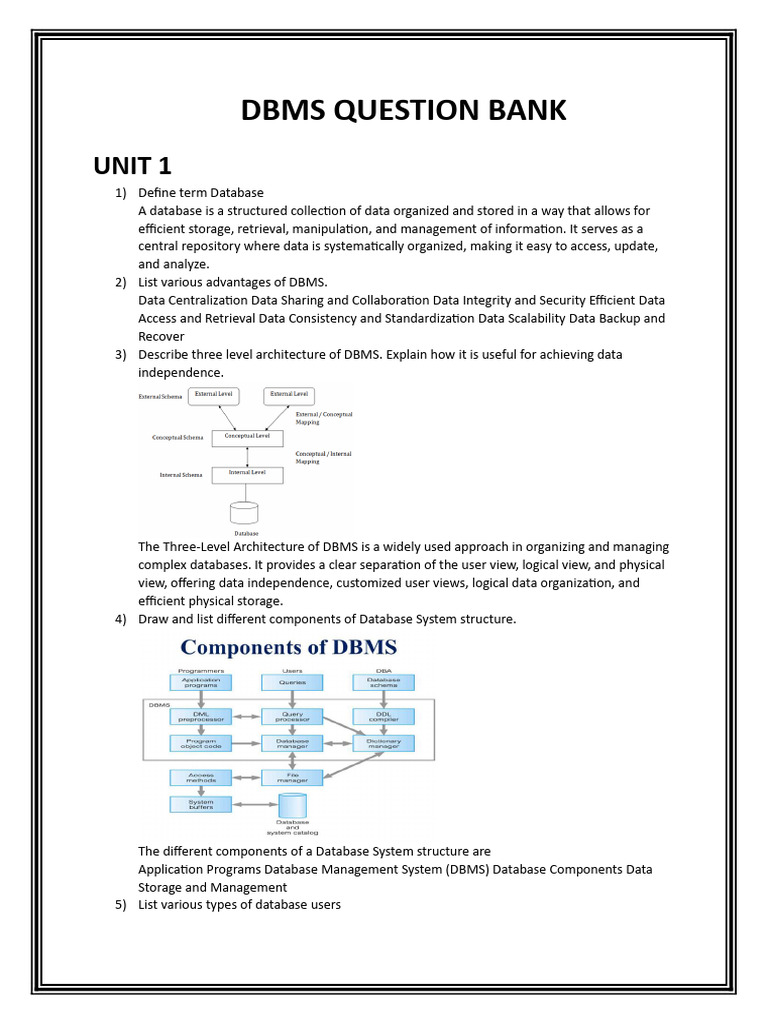 DBMS New Sloved Question Bank | PDF | Databases | Relational Database