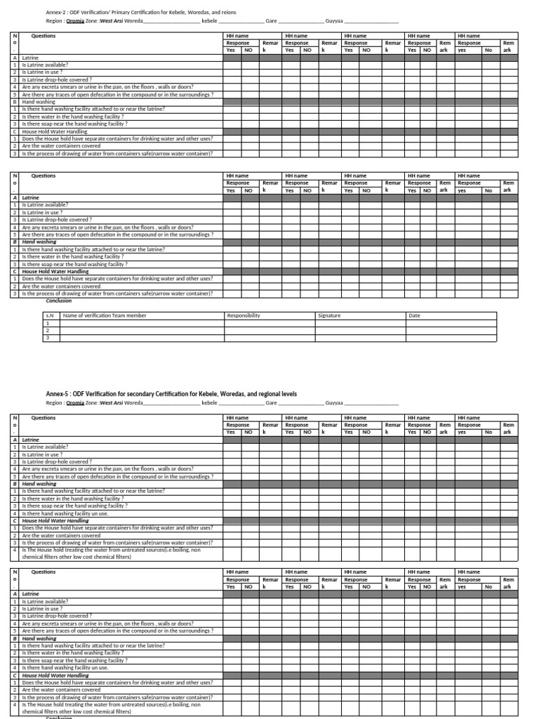 ODF Verification Checklist | PDF | Water | Environmental Engineering