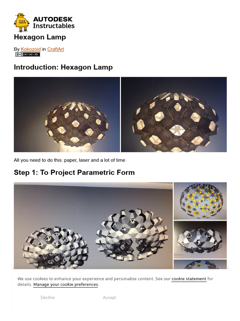 DIY Hexagon Lamp Tutorial | PDF