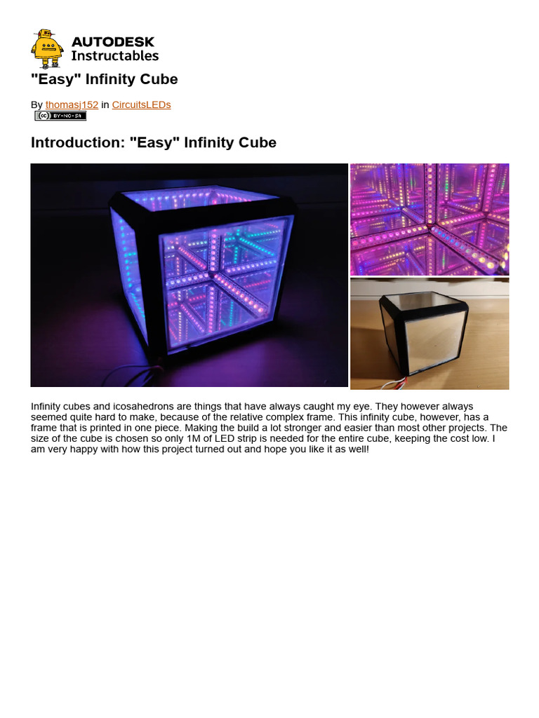 Easy - Infinity Cube - 14 Steps (With Pictures) - Instructables | PDF | Manufactured Goods