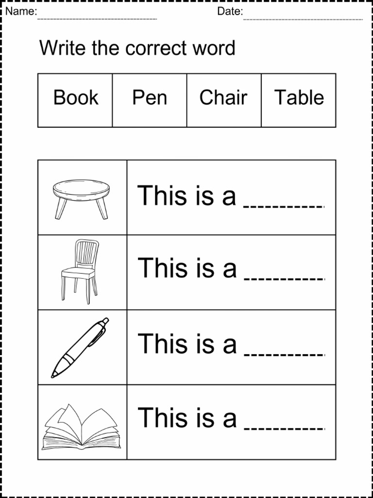Write The Correct Words - Spelling Activity Worksheet | PDF