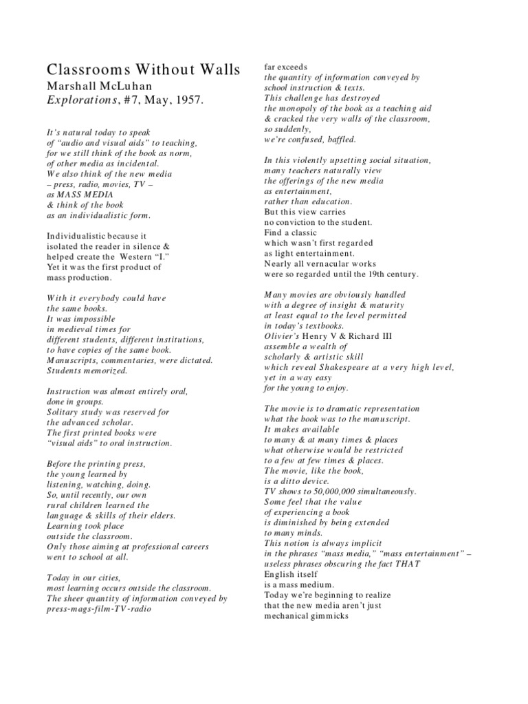 Classrooms Without Walls | PDF | Mass Media | New Media