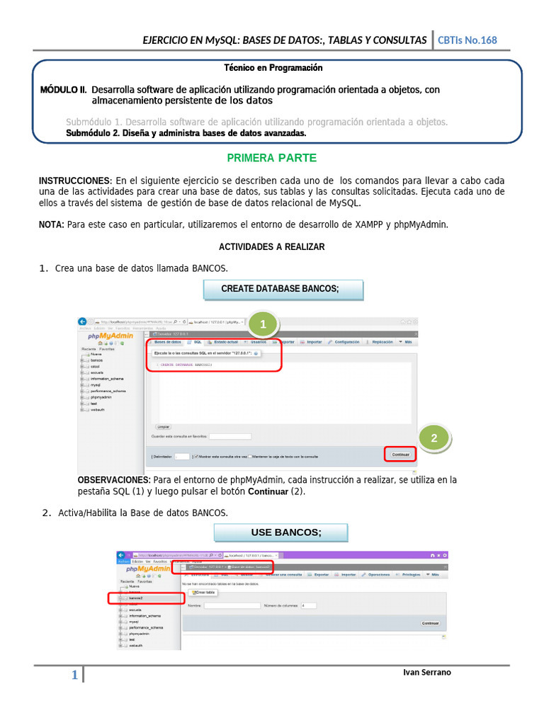 Ejercicios de MySQL - Bancos Parte 1 | PDF | Bases de datos | Mi sql