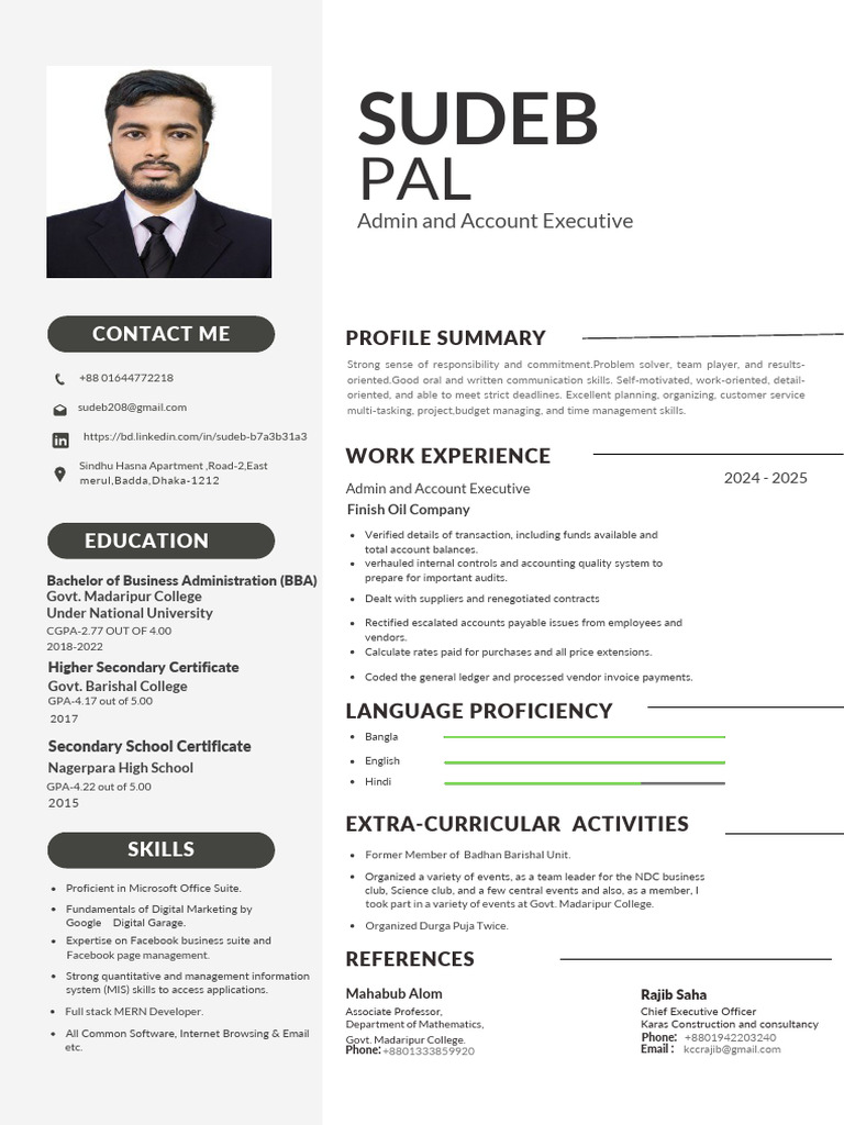 Resume of Sudeb | PDF | Accounts Payable | Business