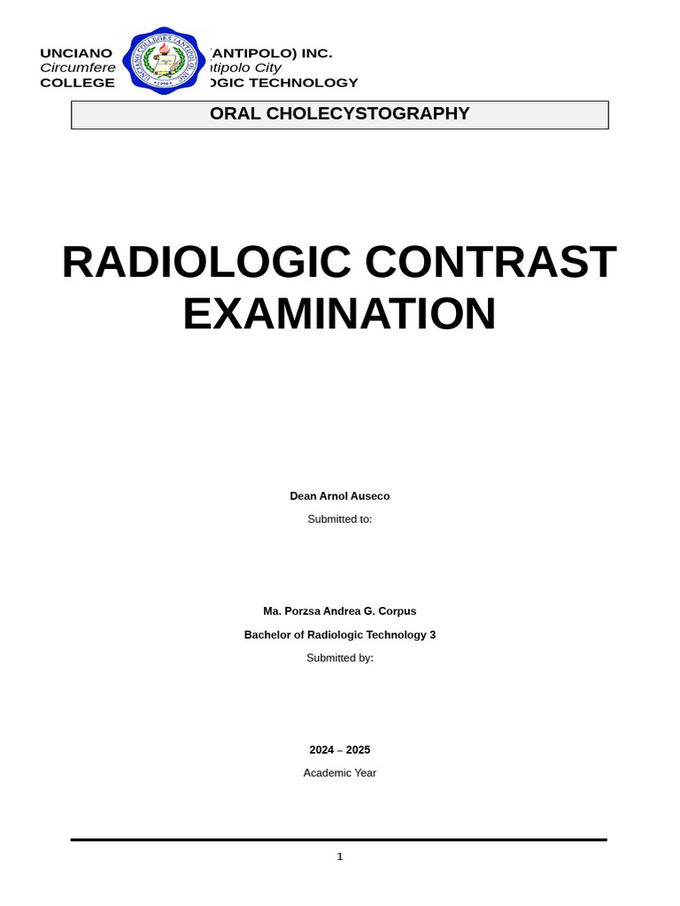 Radiologic Contrast Examination | PDF
