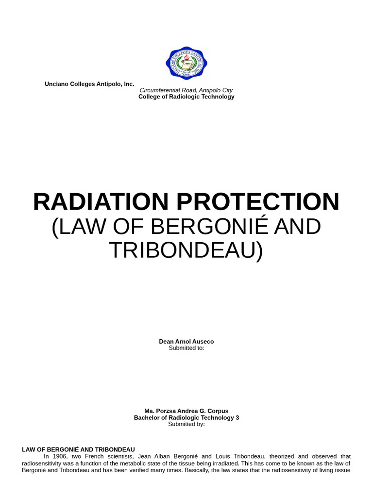 Law of Bergonie and Tribondeau | PDF | Biology | Radiation