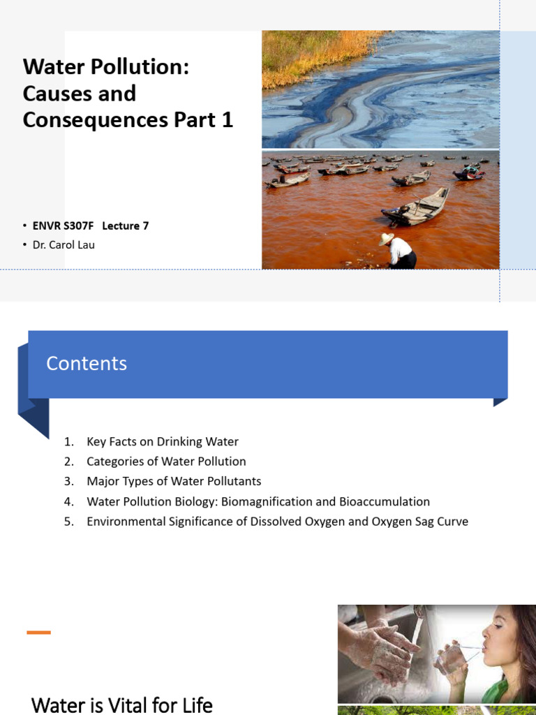 ENVR S307F Lecture 7 Water Pollution Part 1 - 10032025 | PDF | Water ...