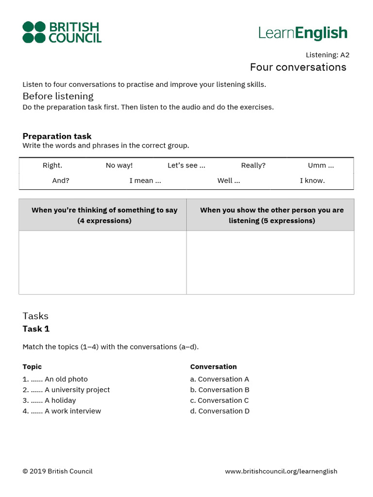 Listening Skills: Four Conversations | PDF
