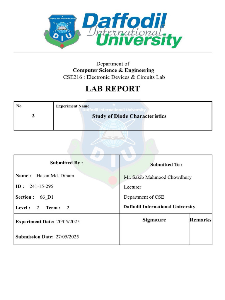 EDC Lab Report 2 (2) Lecture Four and Lecture Five | PDF