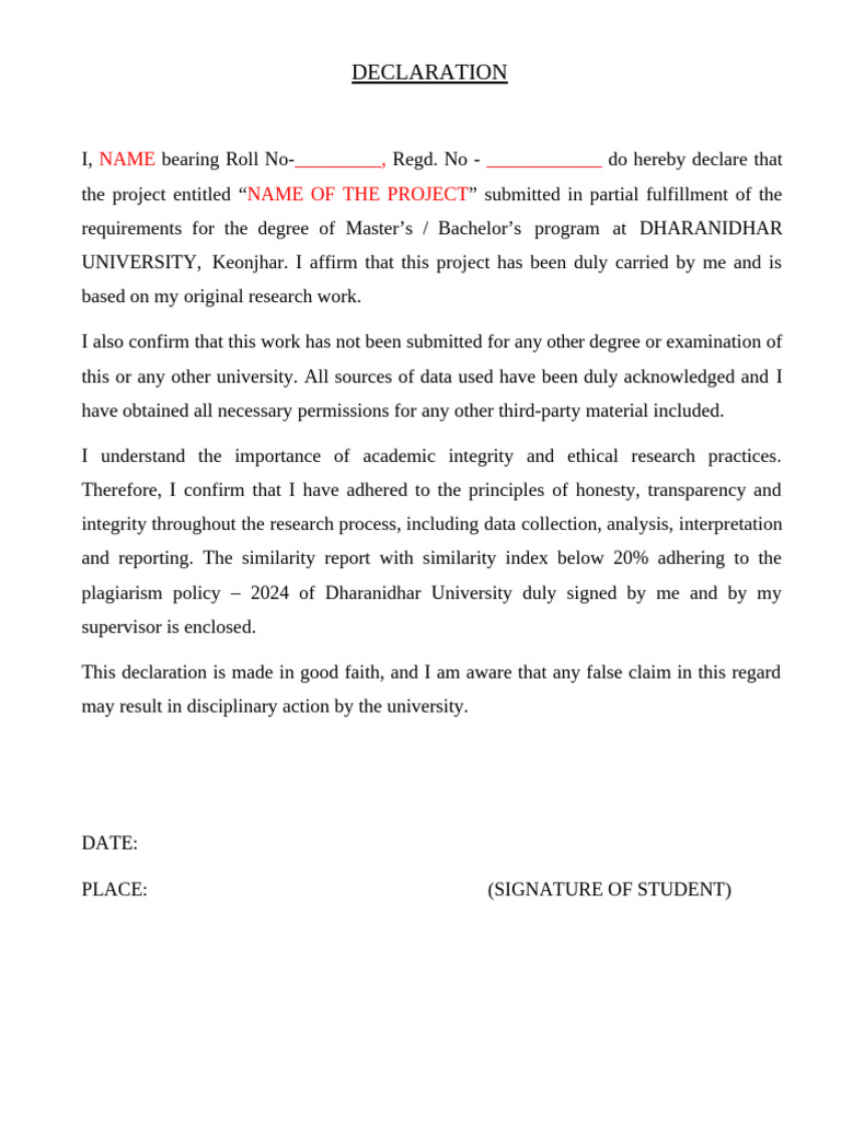 Declaration_Dissertation_DDU | PDF