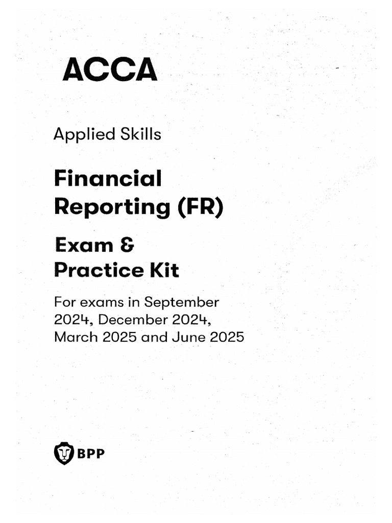 ACCA Financial Reporting Exam Kit 2024 | PDF