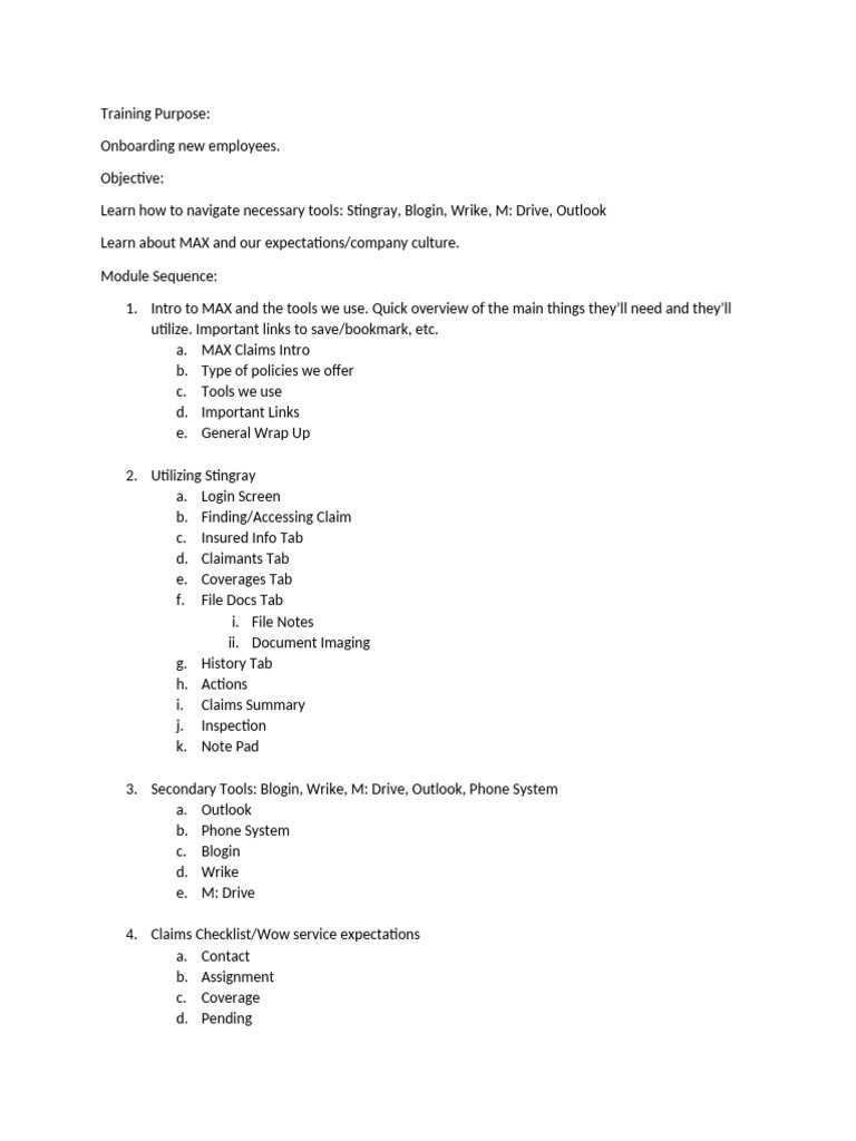 New Employee Training Outline | PDF