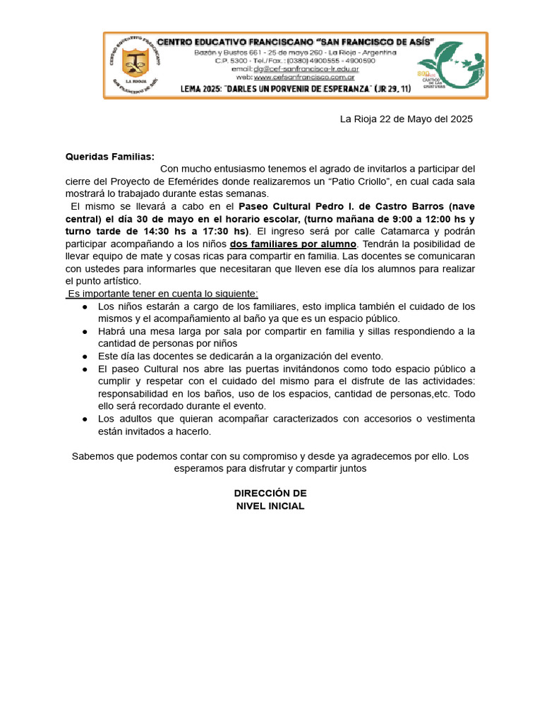 Nota Patio Criollo | PDF
