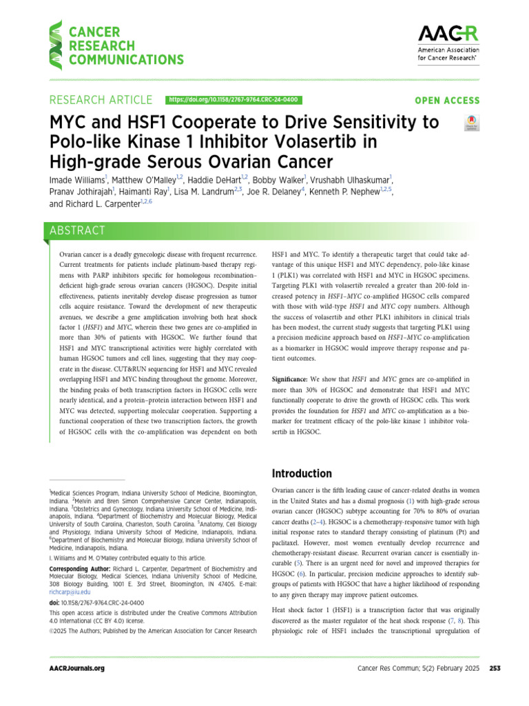 HSF1 MYC | PDF | Myc | Immunohistochemistry