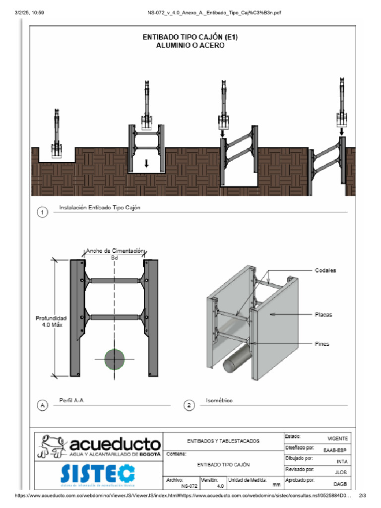 NS-072 V 4.0 Anexo A. Entibado Tipo Cajon | PDF