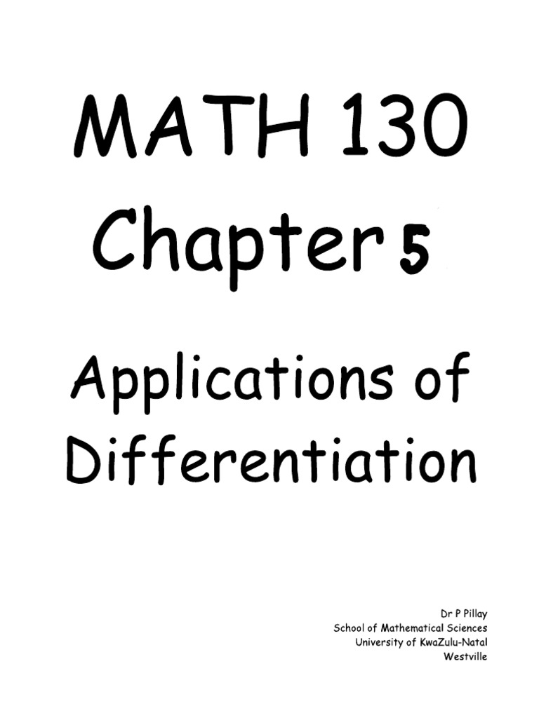Calculus Chapter 5 | PDF
