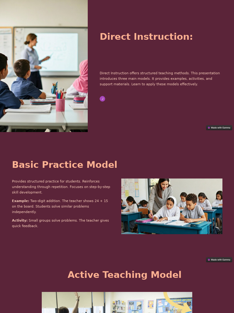 Week 3-Direct Instruction Model | PDF | Teachers | Teaching Method
