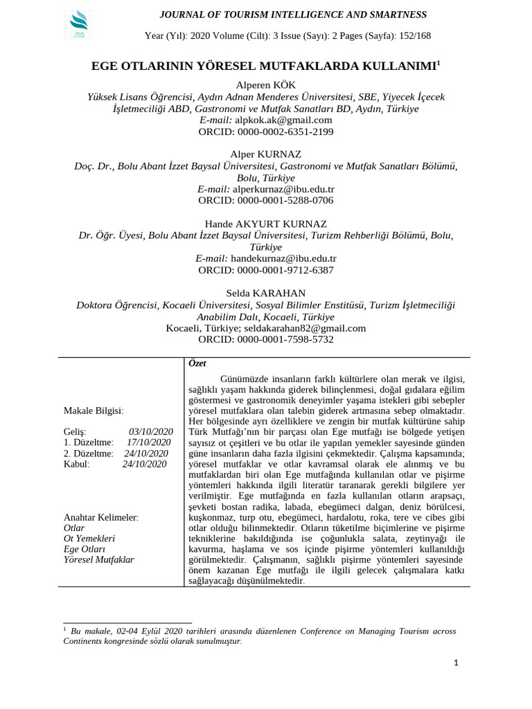 Ege Otlarinin y - Resel Mutfaklarda Kullanimi (#804809) - 1326267 | PDF