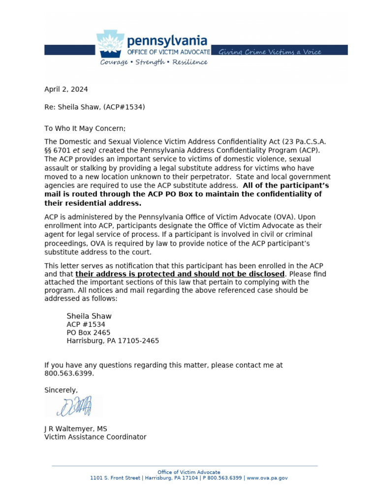 1534 Verification Letter With Statute 2024 | PDF | Assault | Felony