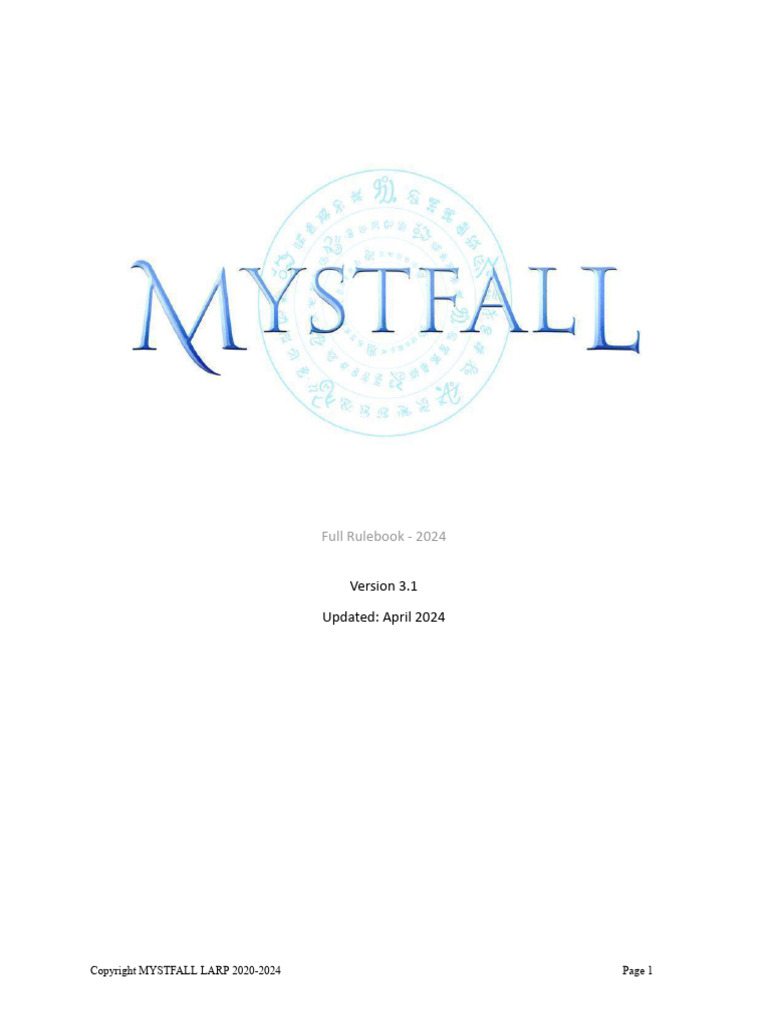 Mystfall_Rulebook_2024_-_3.1 | PDF