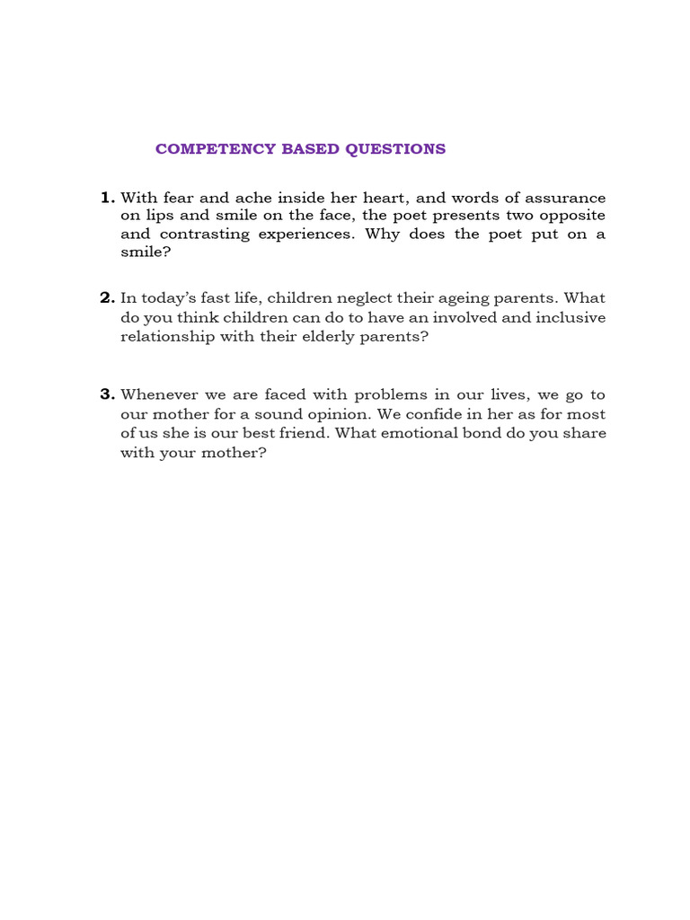 Competency Based Questions | PDF