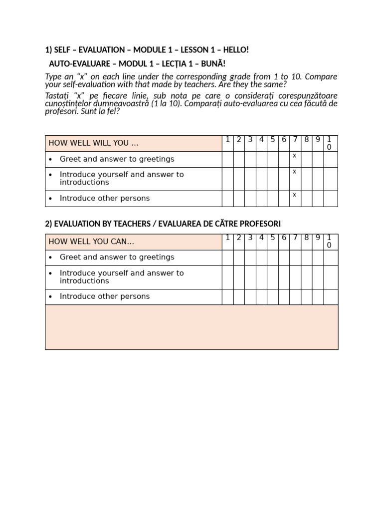 Self-Evaluation - 1222 | PDF