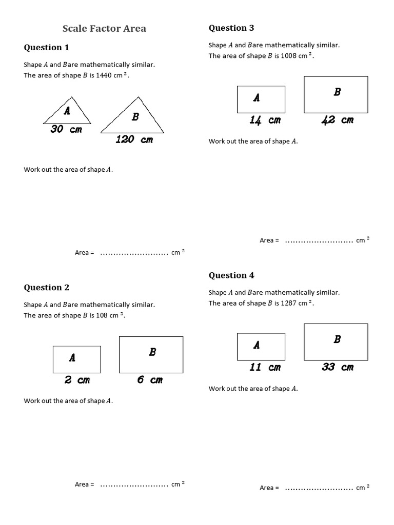 Lesson 5 Similar Shapes (Area Volume) 1 | PDF | Area | Quantity