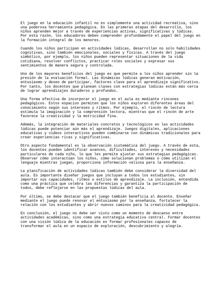 Actividad Ludica Dos Cuartillas | PDF | Enseñando | Aprendizaje