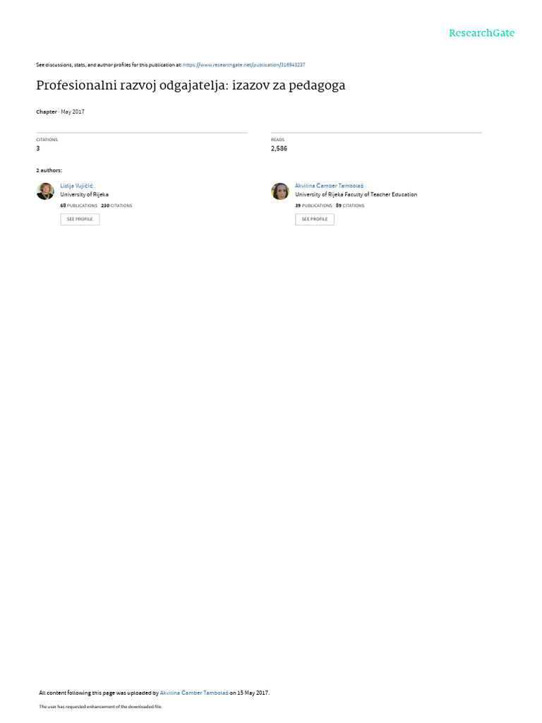 Vujičić, L., ČamberTambolaš, A. (2017) - Profesionalni Razvoj ...